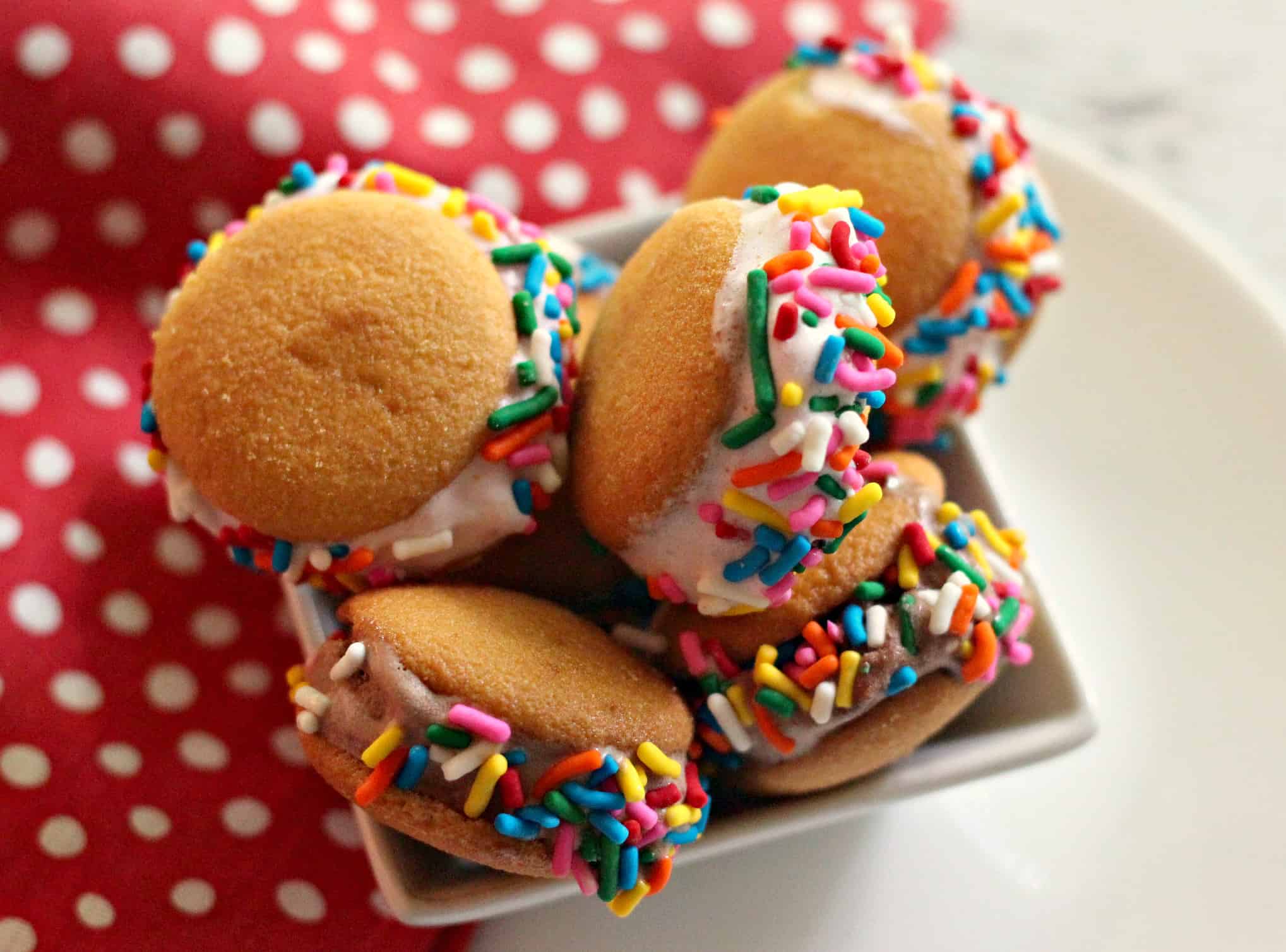 Mini Ice Cream Sandwiches - Mom Needs Chocolate