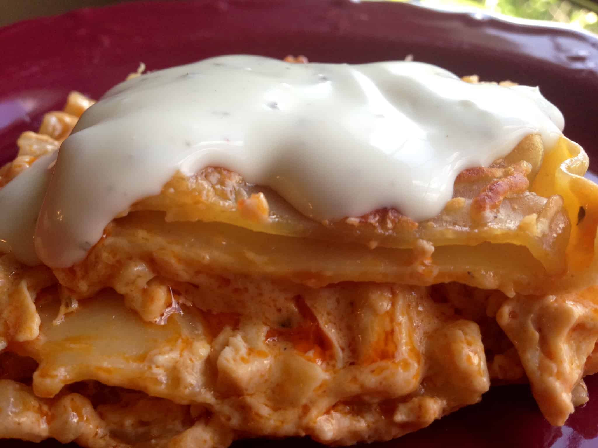 Buffalo Chicken Lasagna - Mom Needs Chocolate