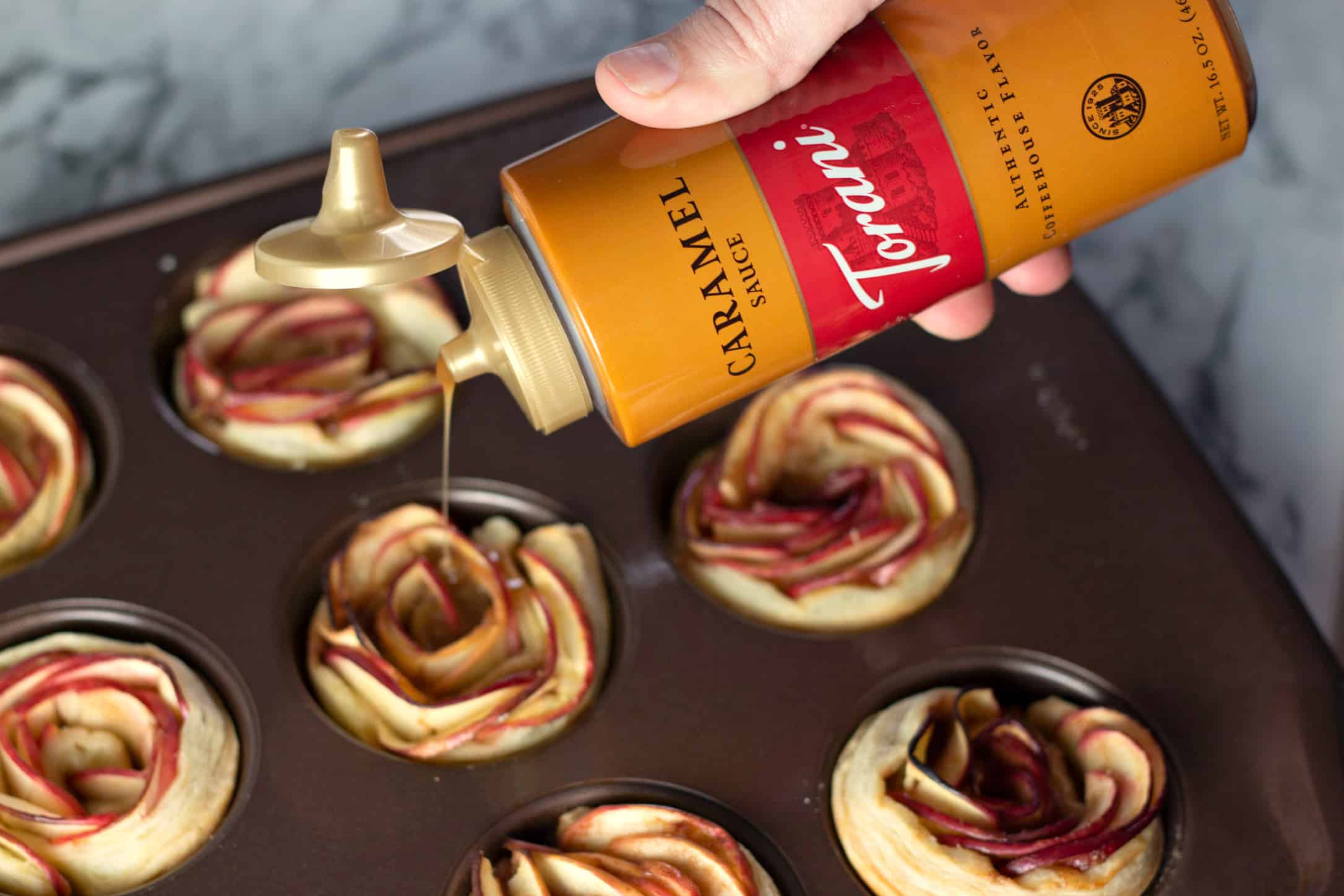 Caramel Apple Rose Tarts - Mom Needs Chocolate