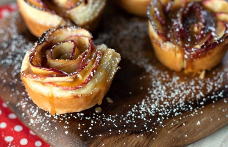 Caramel Apple Rose Tarts - Mom Needs Chocolate