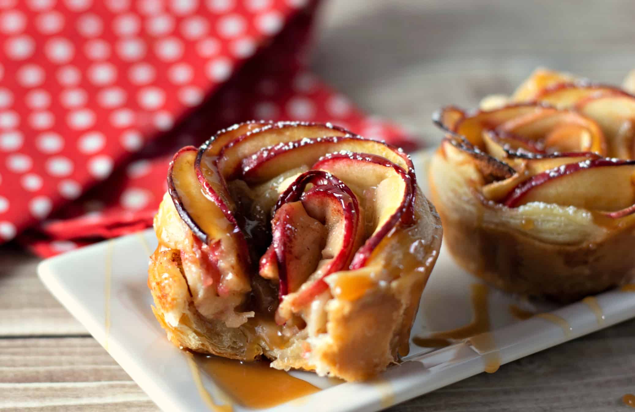 Caramel Apple Rose Tarts - Mom Needs Chocolate