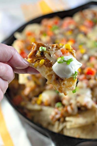 Fiesta BBQ Chicken Nachos - Mom Needs Chocolate