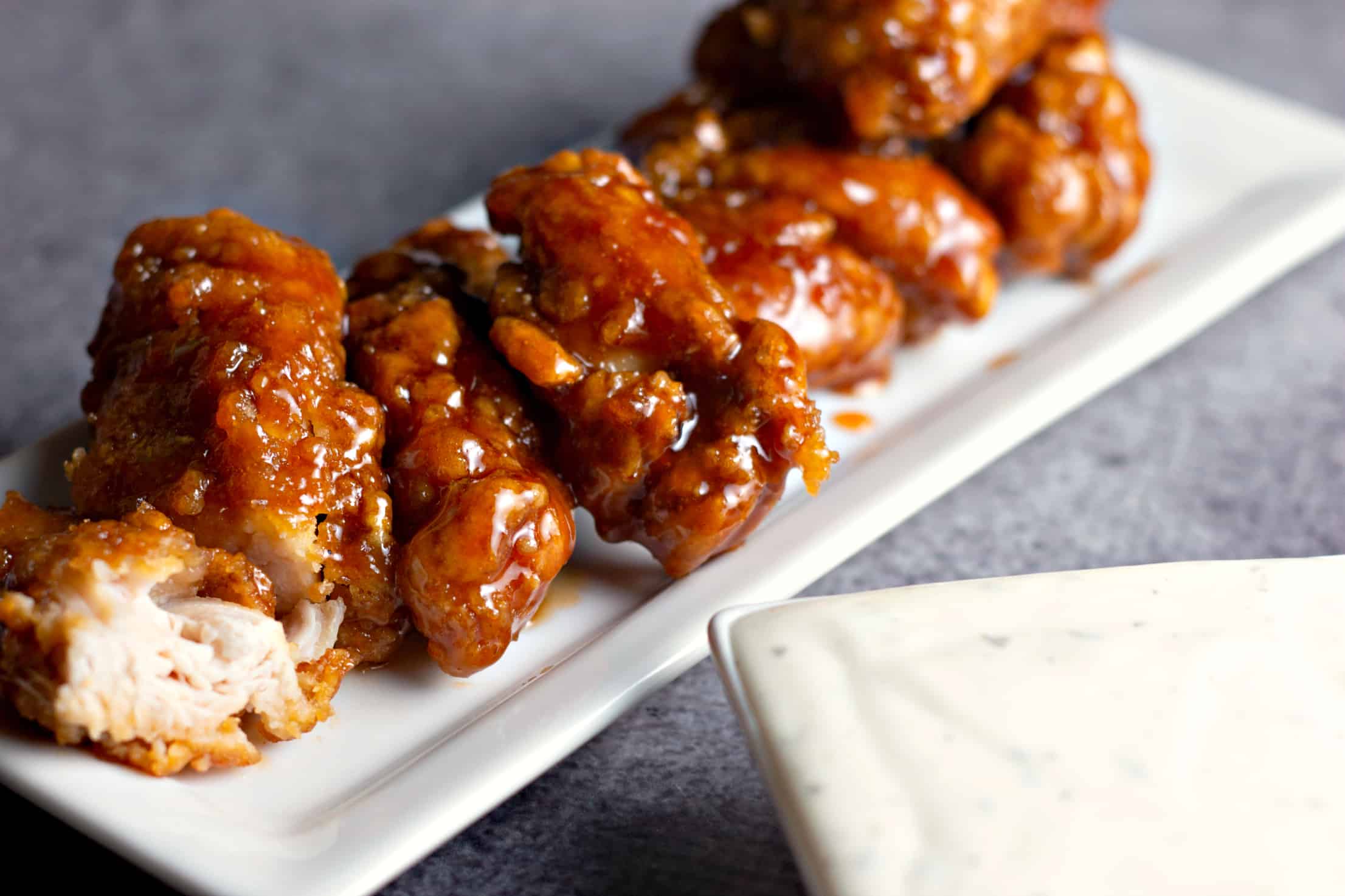 Sticky Sweet Crispy Chicken Strips - Mom Needs Chocolate